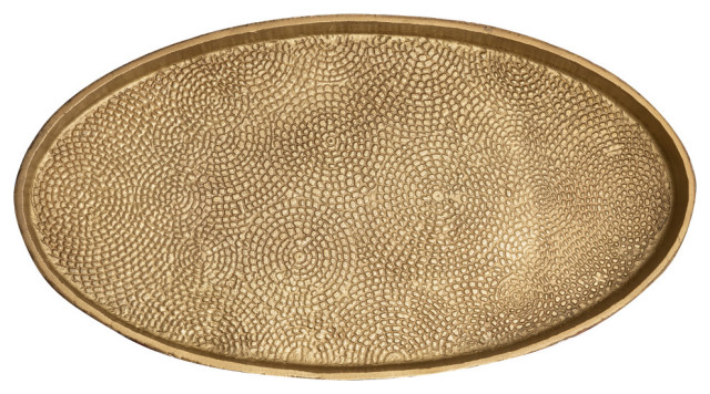 Oval Pebble Tray Set of 2 Brass - Contemporary - Serving Trays - by ELK ...