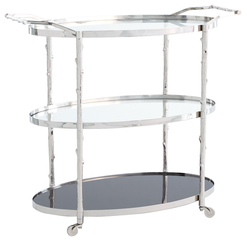 Arbor Bar Cart, Nickel - Contemporary - Bar Carts - by GLOBAL VIEWS and ...