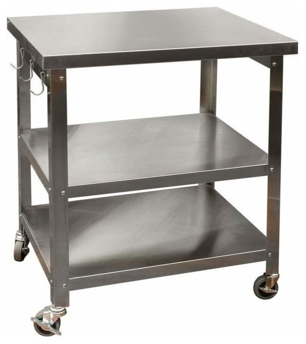 27" Cocina Kitchen Cart With Stainless Steel Top - Industrial - Kitchen ...