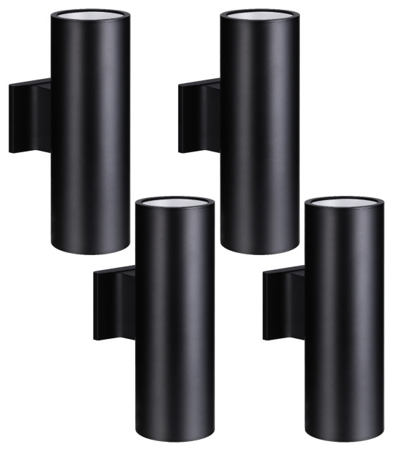 4 Pack 14" 5CCT LED Up Down Wall Lamp, Modern Dimmable Cylinder Porch ...