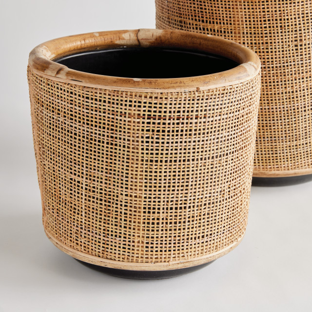 Lyla Dry Basket Planters, Set of 2 - Tropical - Indoor Pots And ...