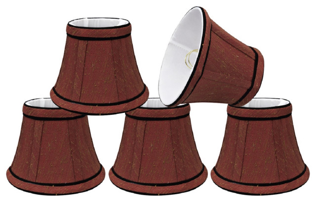 Small Bell Shape Chandelier Clip-On Lamp Shade Set Rust 3"x5"x4 ...