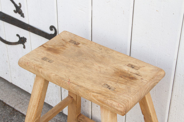 Rustic Farmhouse Wood Stool - Rustic - Accent And Garden Stools - by De ...