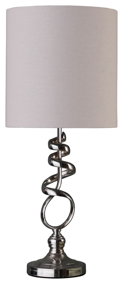 21.5" Milo Abstract Brushed Silver Metal Table Lamp - Traditional ...