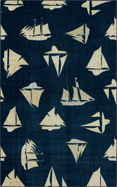 Mohawk Home Blue Boats Navy 5' x 8' Area Rug, 5' x 8' - Beach Style ...