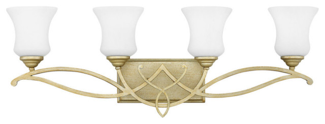 Hinkley Brooke Bath 4-Light, Silver Leaf, Bulb Type: Medium - Traditional - Bathroom Vanity ...