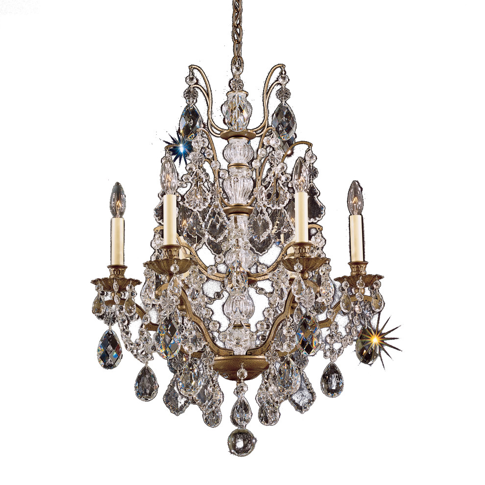 Schonbek 5770-23L 6 Light Crystal Chandelier, Etruscan Gold ...