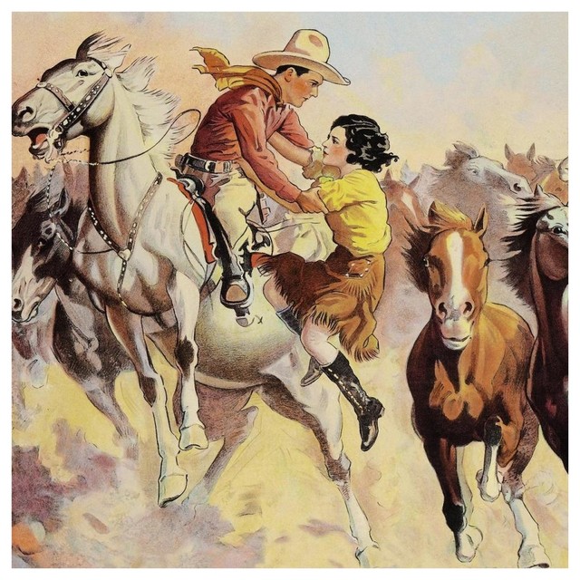 "Vintage Westerns: Phantom of the West - Ghost Riders - Detail" Print ...