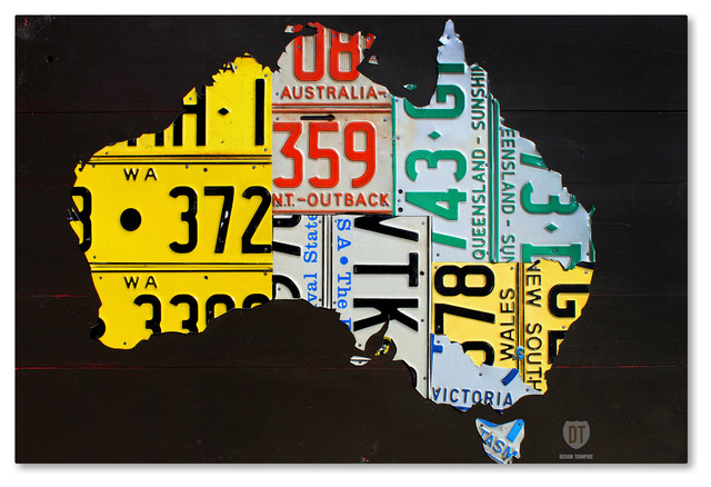 "Australia License Plate Map" Canvas Art by Design Turnpike, 22"x32 ...