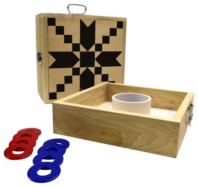 Stepping Stones Black Washer Toss Game - Traditional - Outdoor And Lawn ...