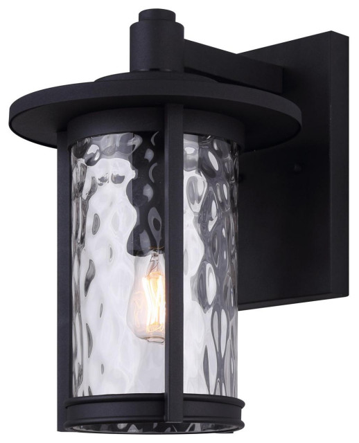 Leon 1 Light Outdoor Wall Light, Black - Transitional - Outdoor Wall ...