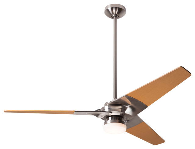 Modern Fan Torsion LED-Light Bright Nickel 52" Ceiling Fan With Remote ...
