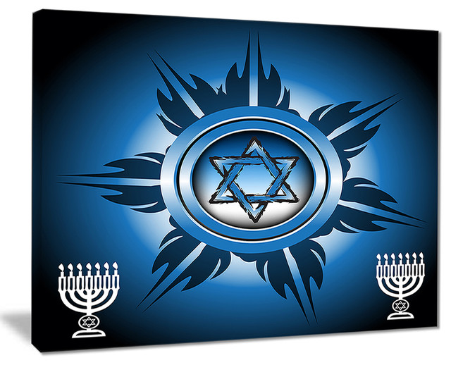 "Jewish Symbols" Modern Digital Art Canvas Print, 20"x12 ...