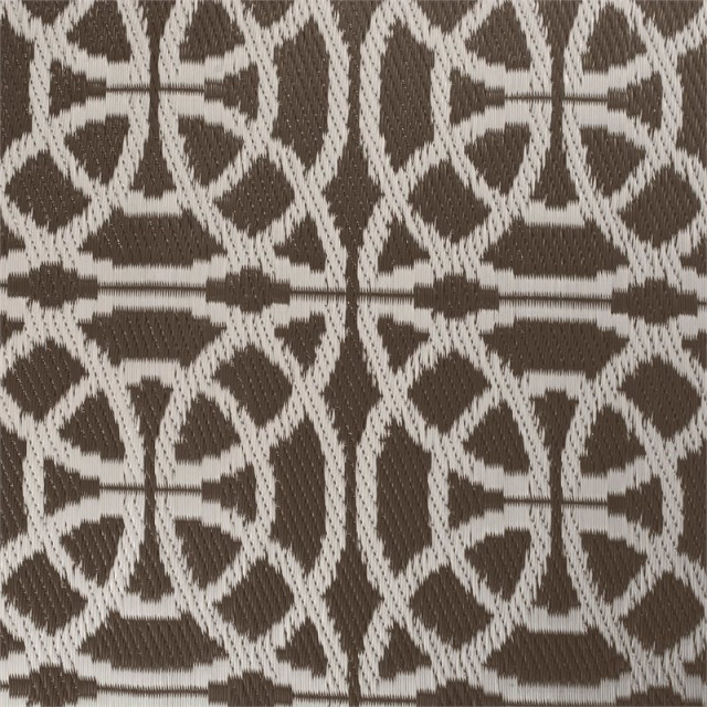 DII 4x6' Modern Style Plastic Infinity Circle Outdoor Rug in Dark Brown ...