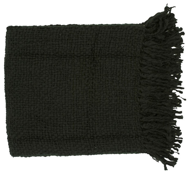 Tobias by Surya Throw Blanket, Black - Transitional - Throws - by ...