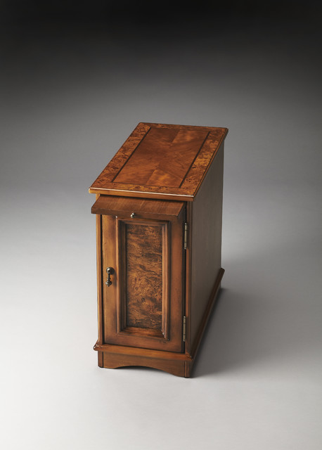 Butler Chairside Chest, Black Licorice, Olive Ash Burl - Traditional ...