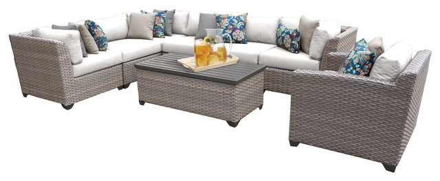 Florence 8 Piece Outdoor Wicker Patio Furniture Set 08d - Tropical ...