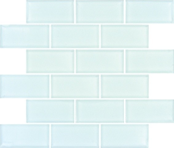 Mosaic Arctic Ice Subway Crystallized Glass Tile, Chip Size: 2"x4 ...