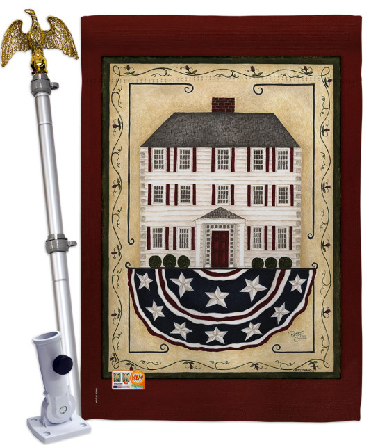 Patriotic White House Inspirational Sweet Home House Flag Set - Modern ...
