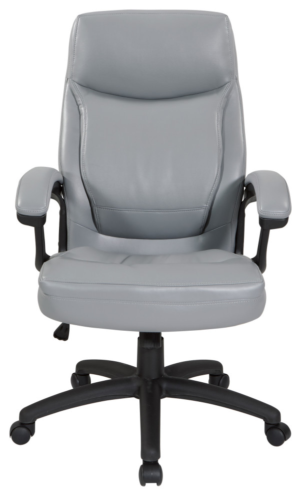 Executive High Back Charcoal Gray Bonded Leather Chair- Locking Tilt ...
