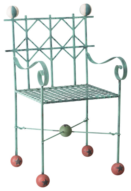 Circus Chair, Metal With Wood Balls, 23"x20"x38" - Farmhouse ...