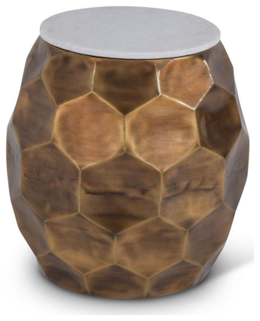 Stomp Round End Table Brass - Contemporary - Side Tables And End Tables ...