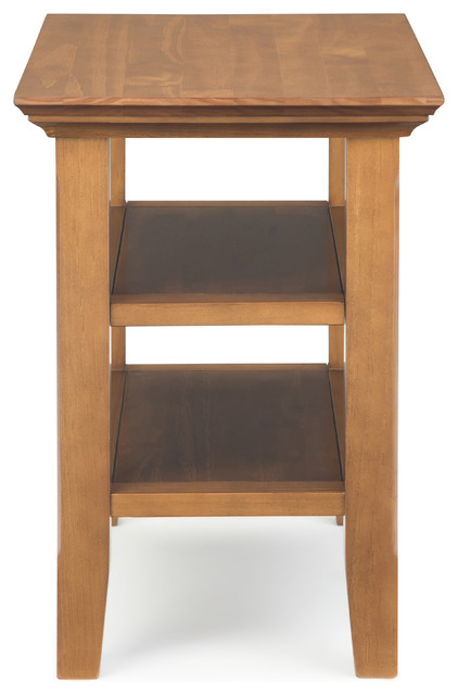 Acadian Solid Wood 14" Wide Rectangle Narrow Side Table In Light Golden ...