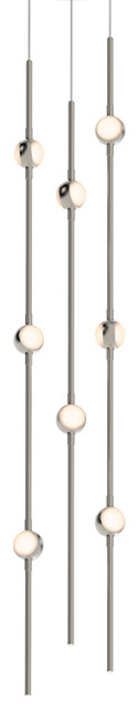 Constellation Andromeda 6" Round LED Short Pendant, Satin Nickel, White ...