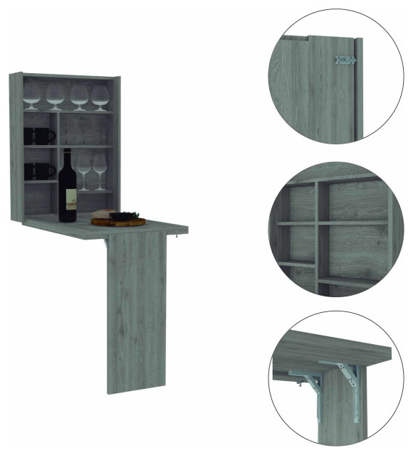 Modern Gray Retractable Desk or Bar Cabinet - Transitional - Desks And ...