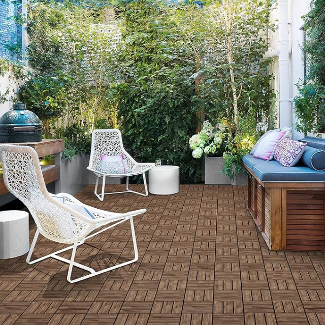 Patio Tiles Solid Wood Deck Interlocking Patio Deck Tiles Wood Outdoor ...