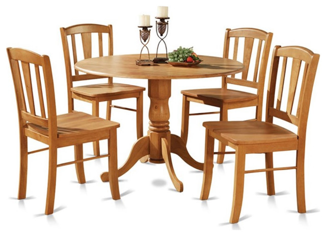 Atlin Designs 5-piece Wood Dining Table and Chairs in Oak ...