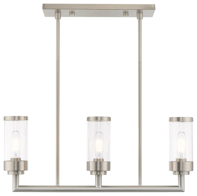 Hillcrest 3 Light Island Light, Brushed Nickel - Transitional - Kitchen ...