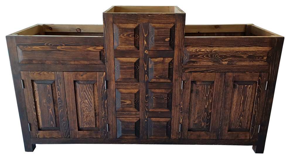 Wiley Rustic Bathroom Vanity, 80x22x36 - Rustic - Bathroom Vanities And ...