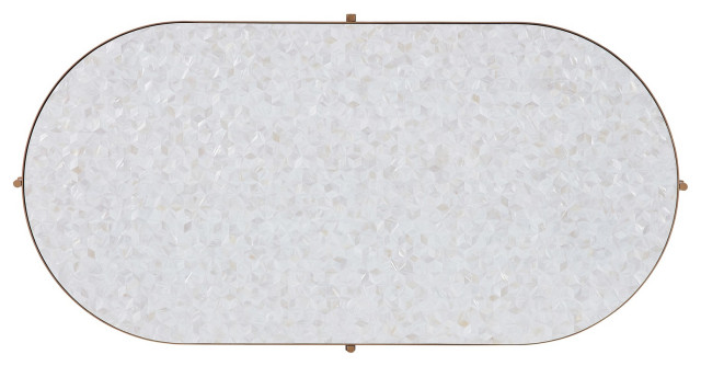 Miranda Kerr Editorial Metal Coffee Table, Gold With Pearl Top ...