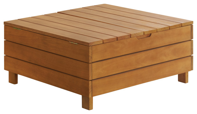 Barton Outdoor Eucalyptus Wood Coffee Table, Lift Top Storage ...
