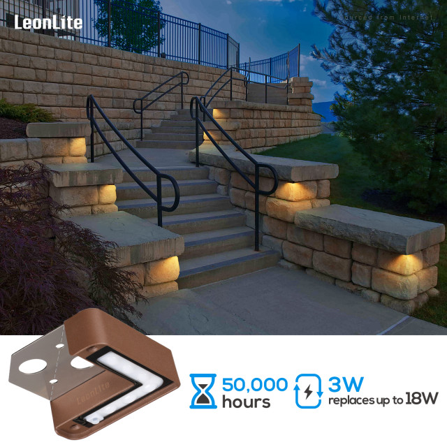 4 Pack LED Hardscape Light Right Angle, 3CCT Hardscape Paver Light - Modern - Stair And Step ...
