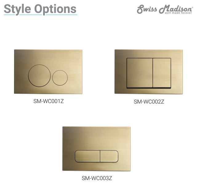 Swiss Madison SM-WC003 Wall Mount Dual Flush Actuator Plate - Bidet And ...