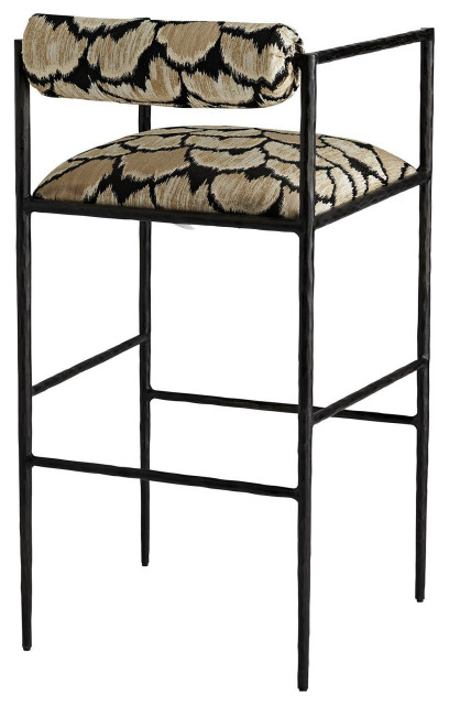 Barbana Bar Stool, Ocelot Embroidery, Iron, 39"H (4707 3FP9D ...