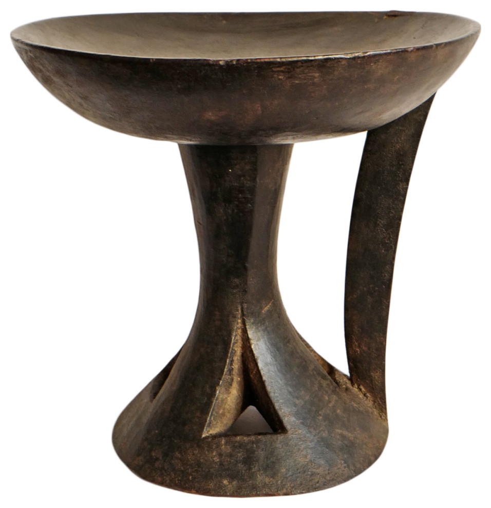 Consigned Naga Serving Bowl Stool - Rustic - Decorative Bowls - by ...
