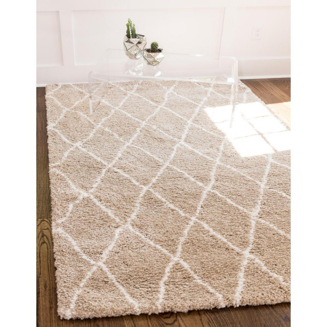 Unique Loom Trellis Rabat Shag Rug, 9'x12' - Scandinavian - Area Rugs ...