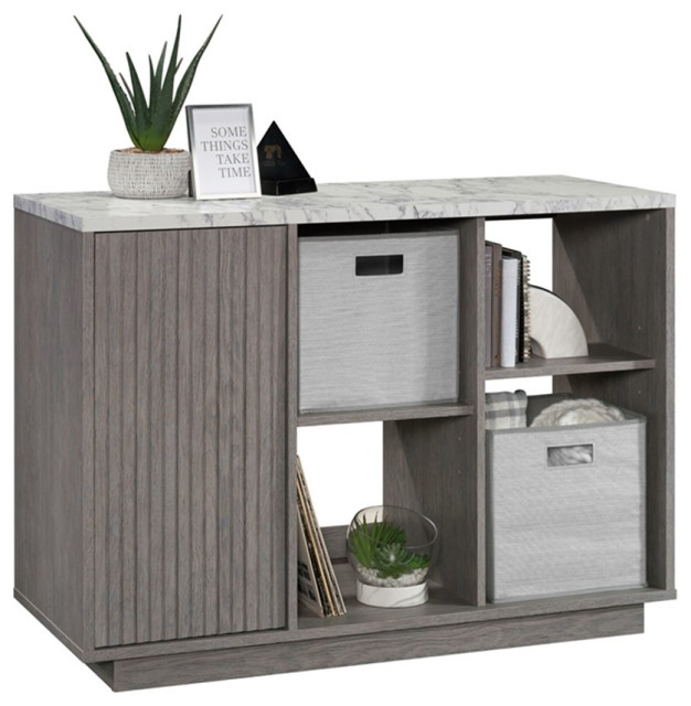 Pemberly Row Modern Engineered Wood Accent Storage in Ashen Oak ...