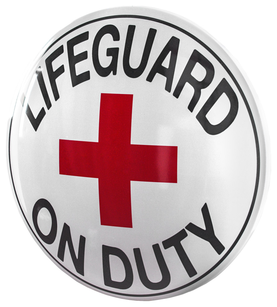 Lifeguard on Duty Metal Sign Wall Decor - Contemporary - Metal Wall Art ...