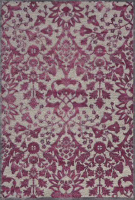 Weave & Wander Sagio Rug, Pewter/Raspberry, 7'6"x10'6" - Transitional ...