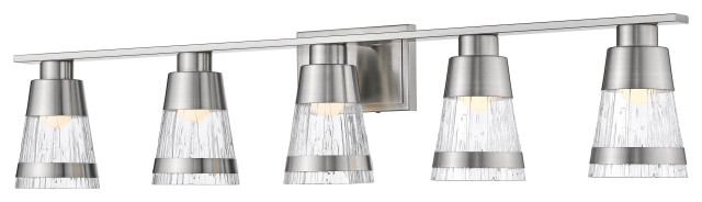 Ethos 5-Light Bathroom Vanity Light In Brushed Nickel, 40.000 ...