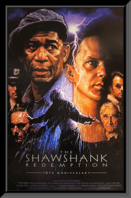 The Shawshank Redemption signed movie poster, 27x40 inches ...