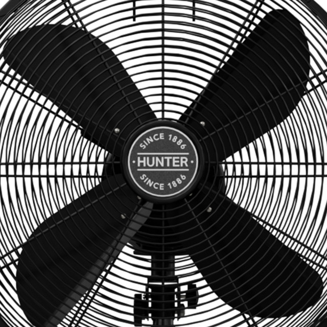 Hunter Classic Matte Black 4-Blade Oscillating 3-speed Standing Fan ...