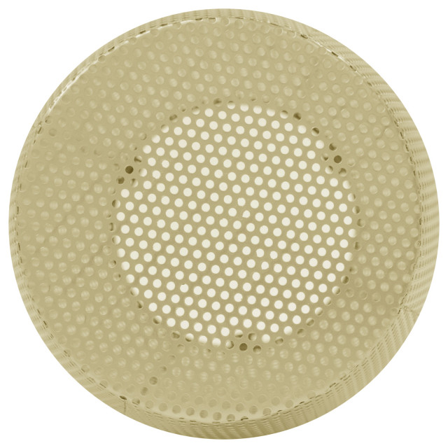 GDF Studio Modern Round Metal Hollow Side Table with Golden Finish ...