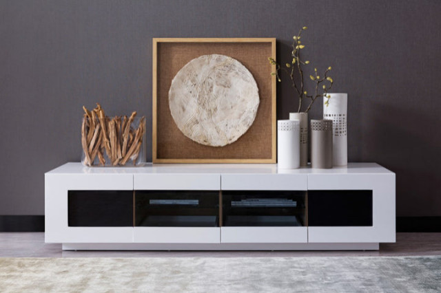 Melany Modern Small White Tv Unit - Transitional - Entertainment ...