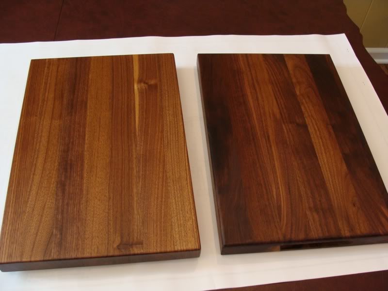 Walnut top-oil & waterlox compared/pics/color difference?