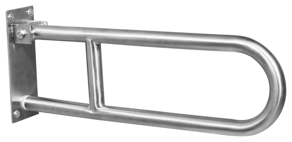 Satin Stainless Steel Folding U-Shaped Grab Bar - Contemporary - Grab ...
